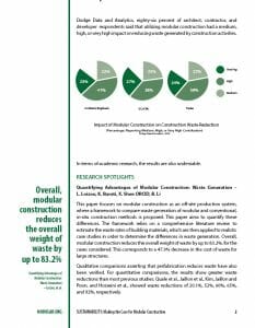 The Sustainability of Modular Construction with MBI